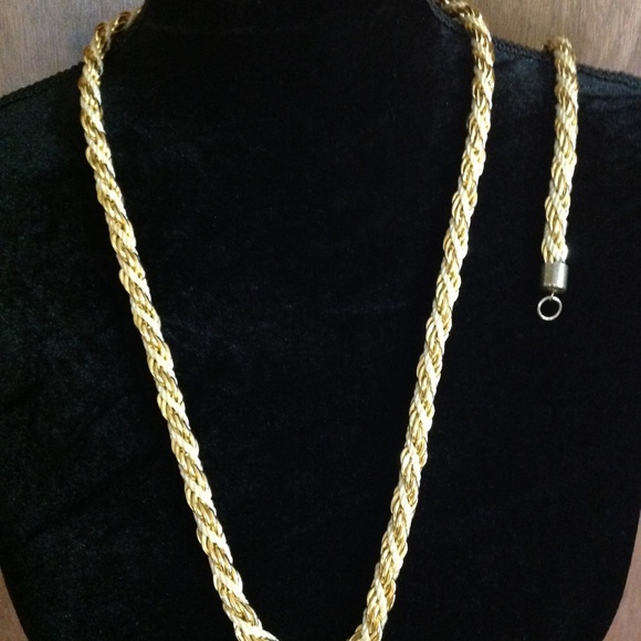 Vintage | Jewelry | Vintage 8s Twisted Rope Chain Necklace Bracele ...